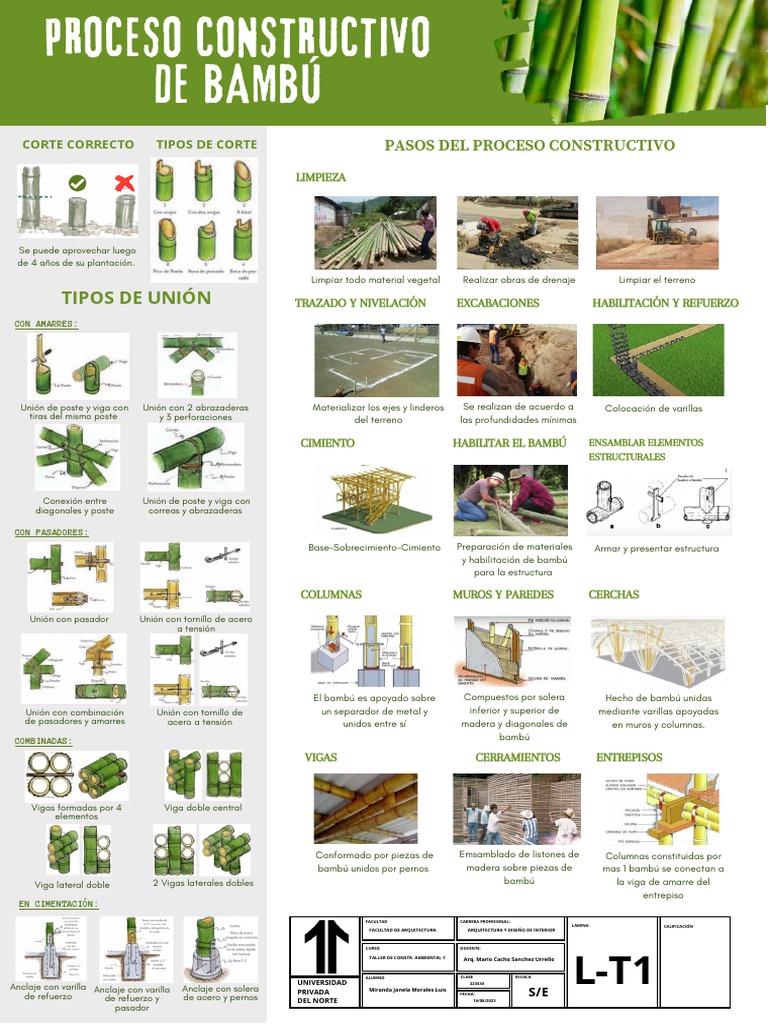 Proceso Constructivo con Bambú | PDF | Fundación (Ingeniería) | Viga ...