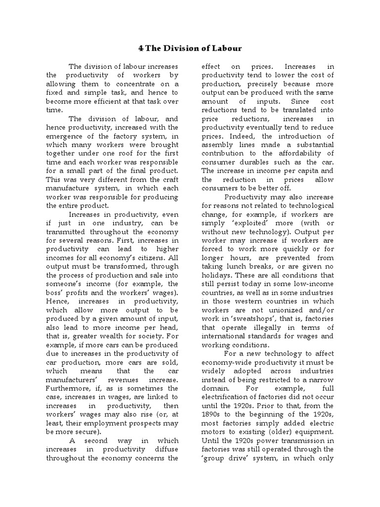 The Division of Labour | PDF
