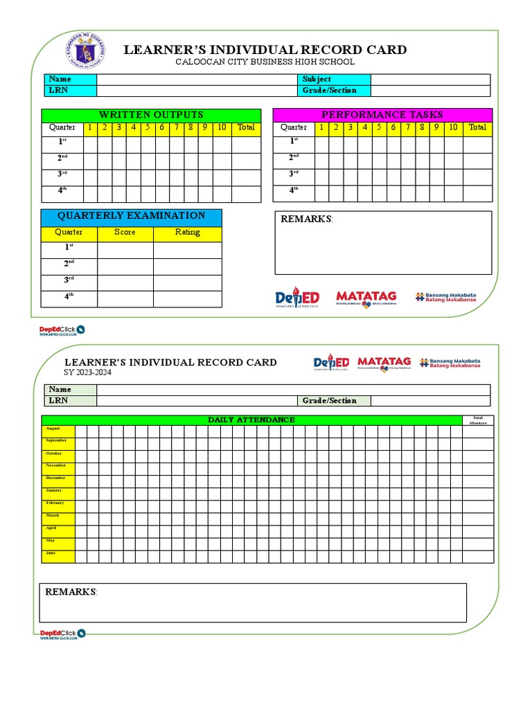 Student Progress Record | PDF