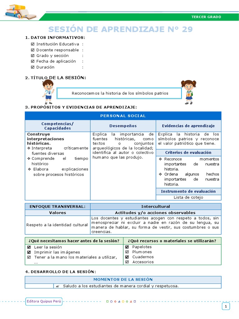 Sesiones de Aprendizaje - EDA V Semana 4 - Editora Quipus Perú | PDF | Aprendizaje | Evaluación