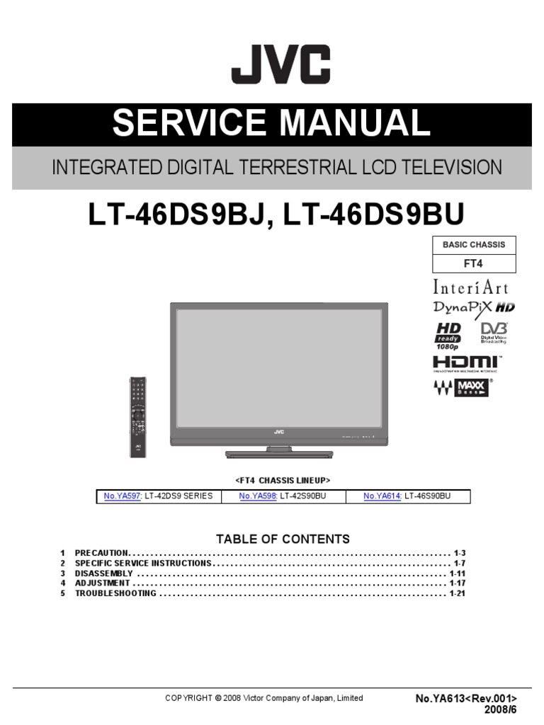JVC lt-46ds9bj Lt-46ds9bu SM | PDF | Computer Monitor | Alternating Current