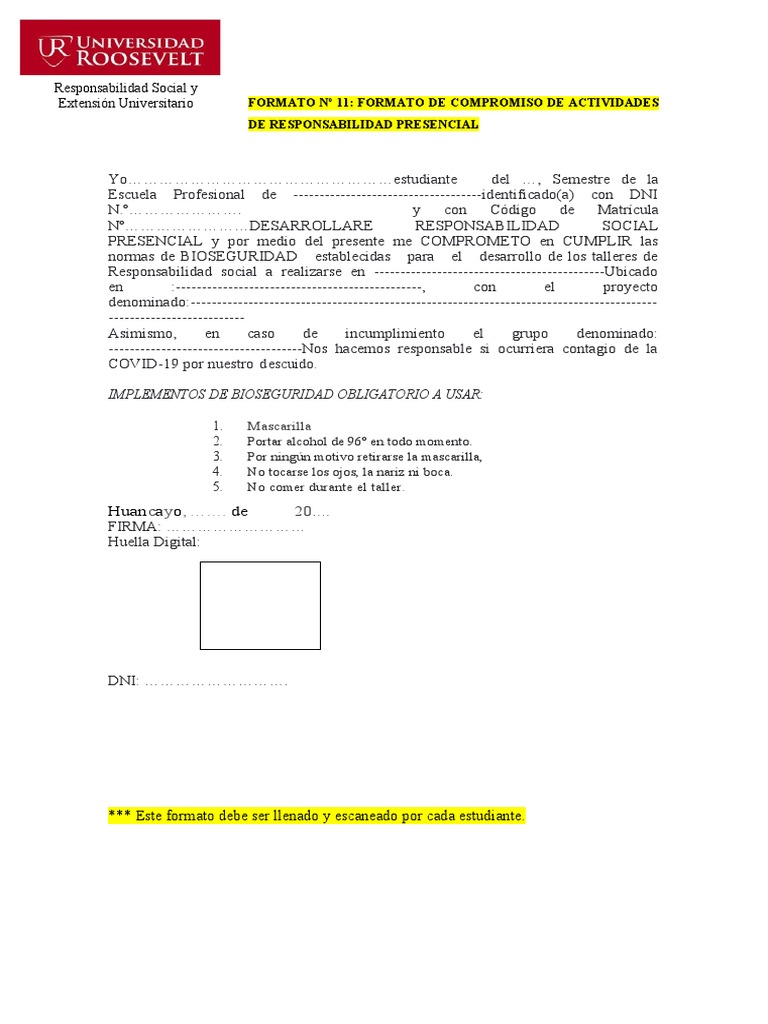 Formato 11 - RS Presencial | PDF