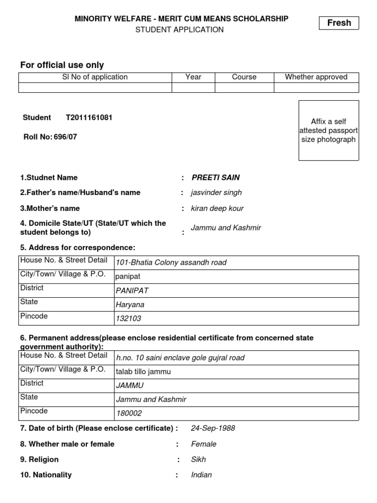 MINORITY SCHOLARSHIP | PDF | University And College Admission | Fee