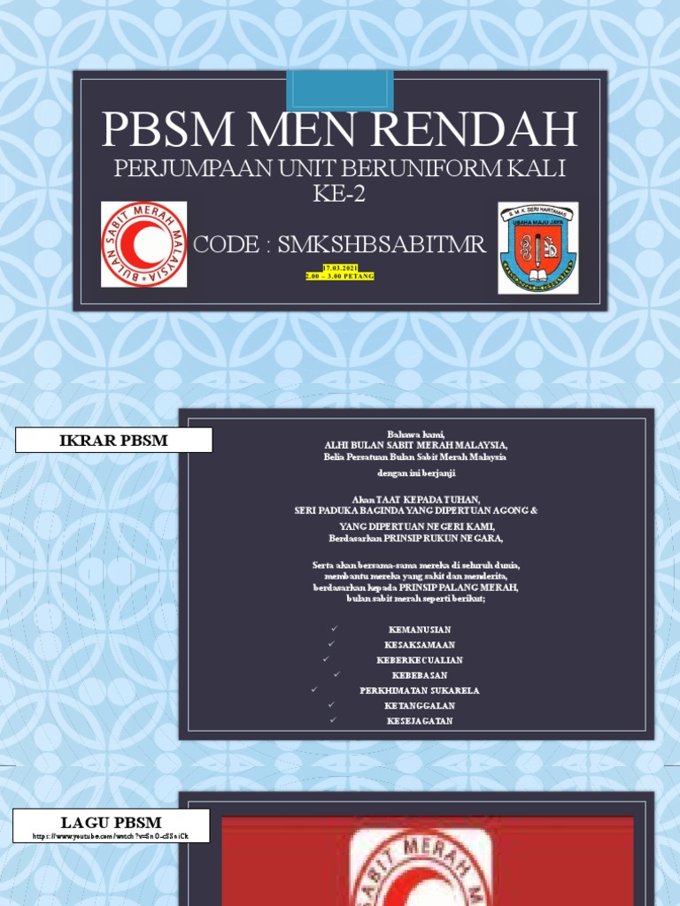 Perjumpaan PBSM Men Rendah Kali Kedua (Pengenalan PBSM) | PDF