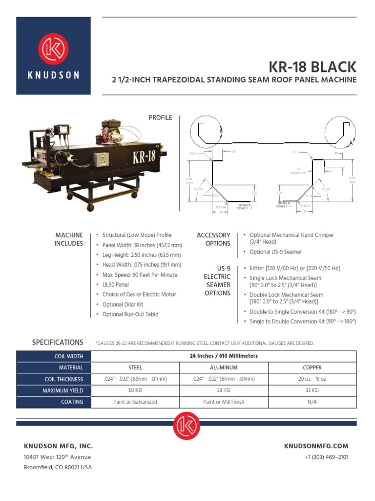 Knudson ROOF PANEL KR-18-BLACK 091919 | PDF | Mechanical Engineering ...