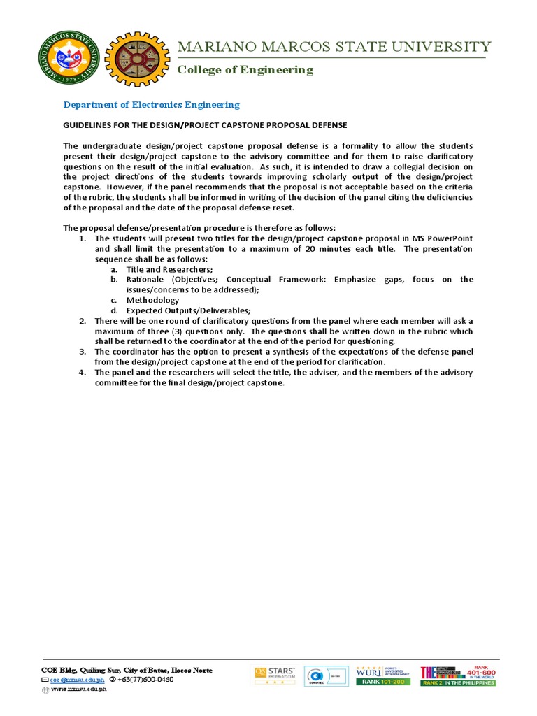 Guidelines For The Design:Project Capstone Proposal | PDF | Art | Technology & Engineering