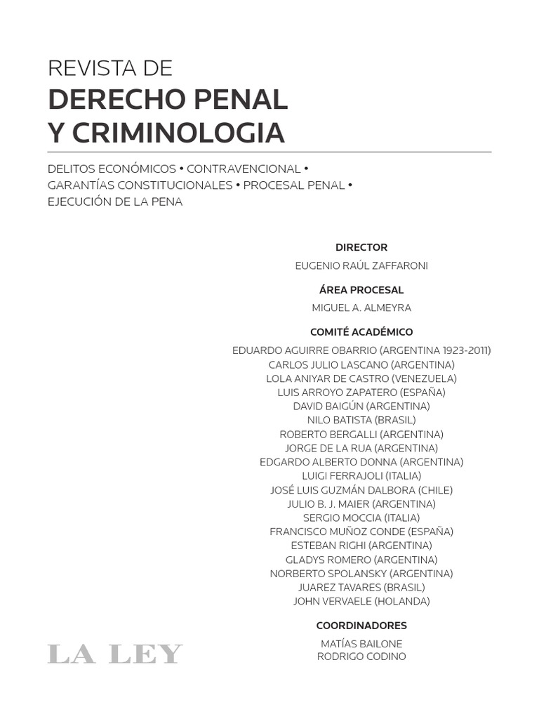 Revista de Derecho Penal y Criminologia | PDF | Propiedad | Bienes (Ley)