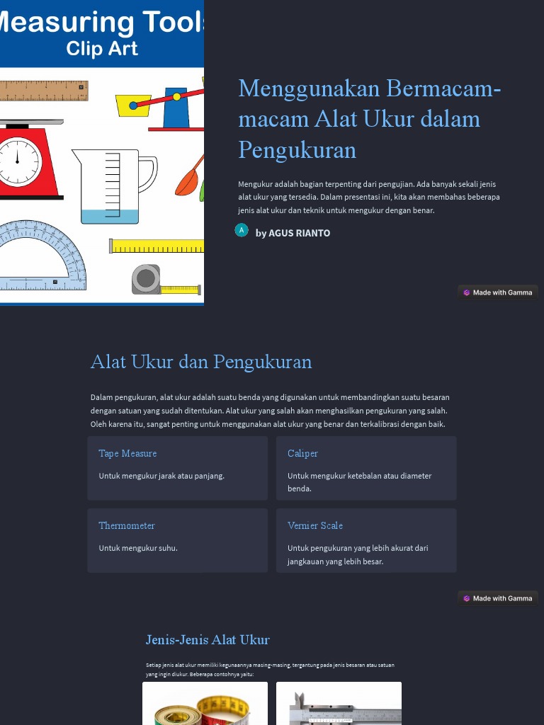 Menggunakan Bermacam Macam Alat Ukur Dalam Pengukuran | PDF