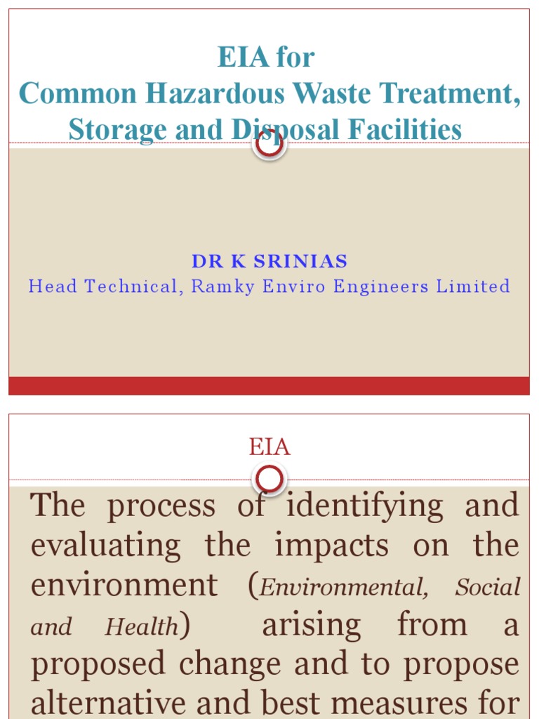 EIA For Common Hazardous Waste Treatment, Storage and Disposal ...