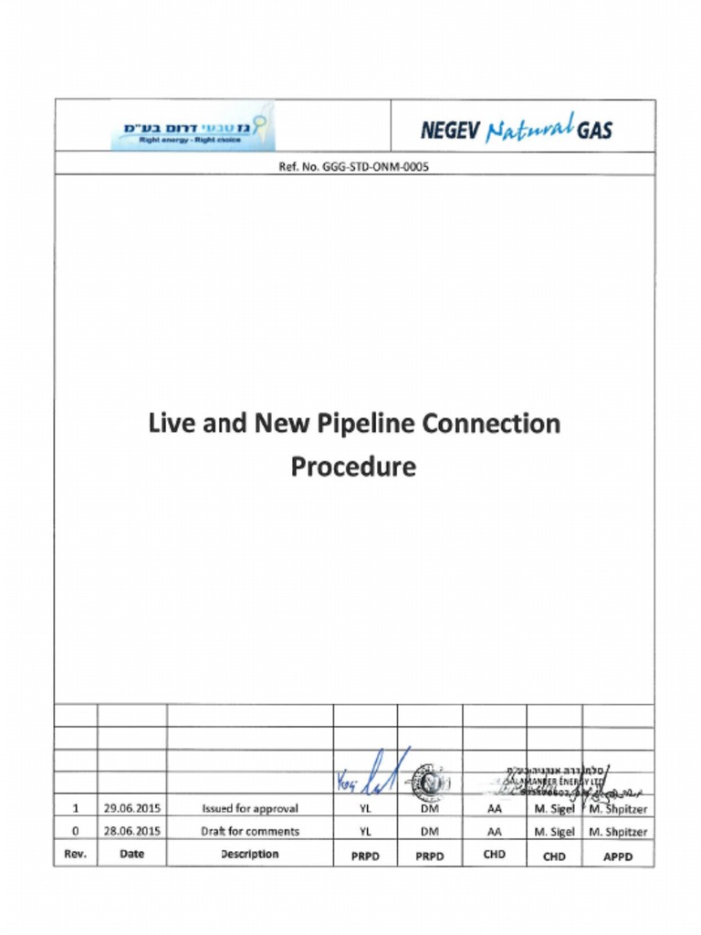 GGG-STD-ONM-0005 - Live and New Pipeline Connection Procedure - Rev 01 ...