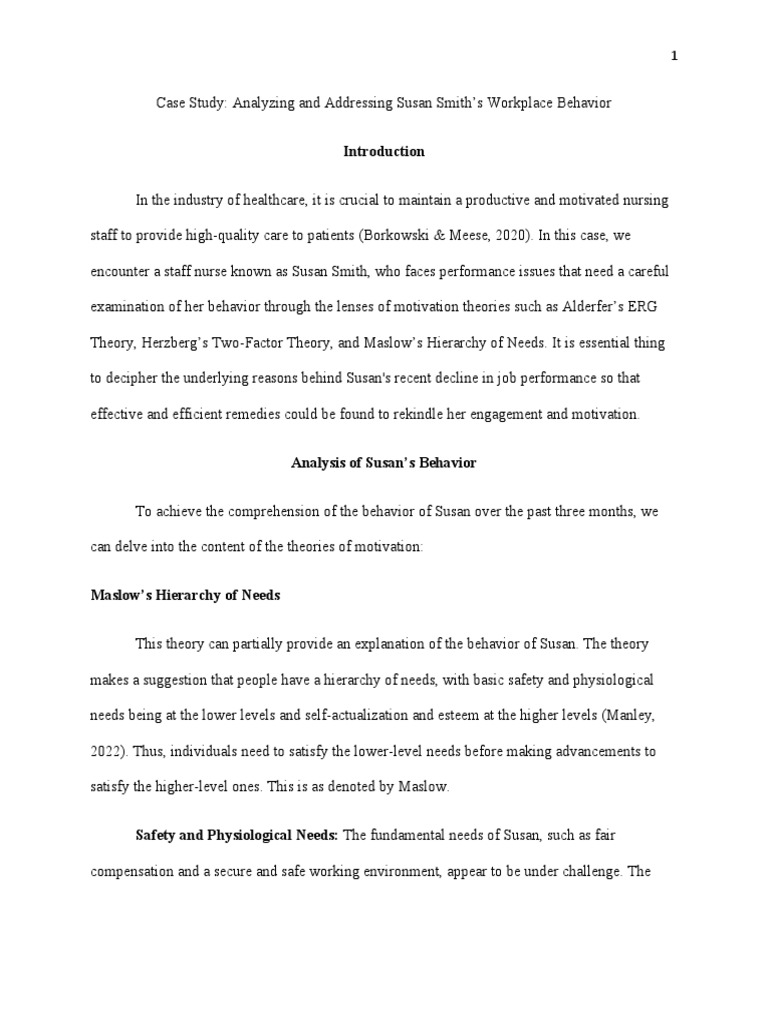 Case Study - Critical Thinking - Edited | PDF | Motivation | Motivational