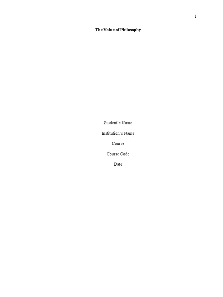 The Value of Philosophy - Edited | PDF | Science | Knowledge