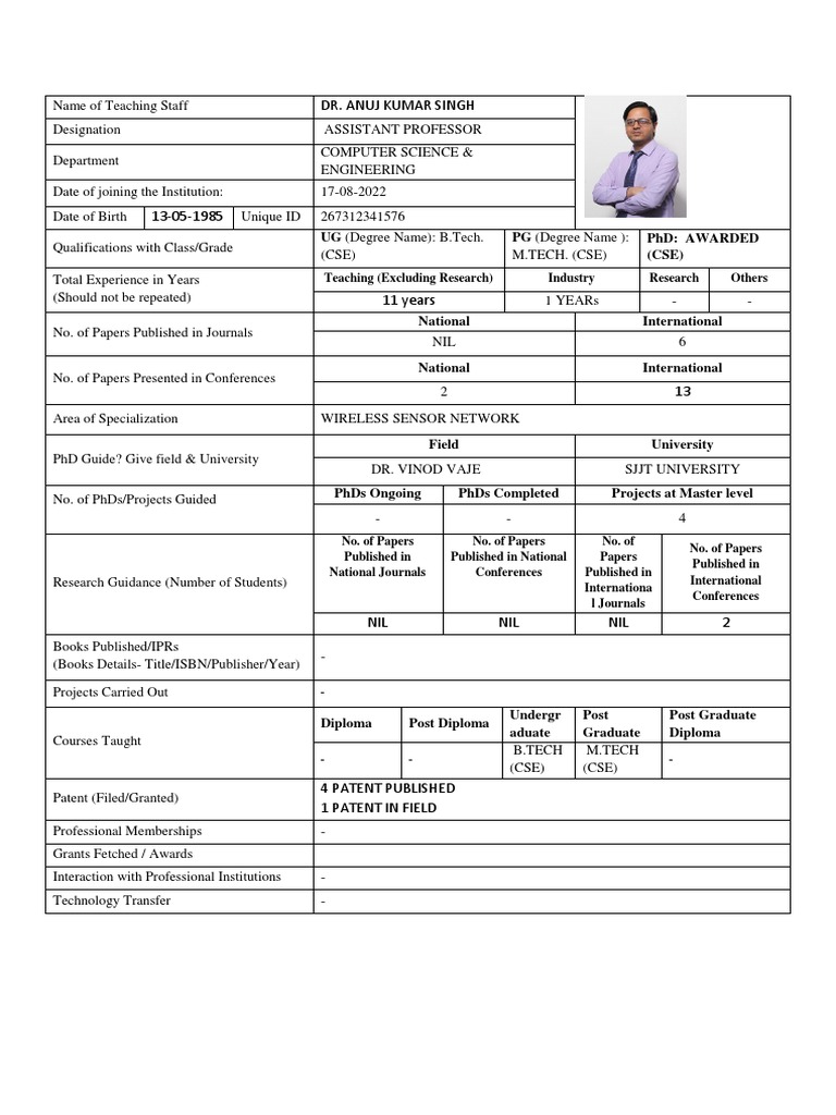 Dr. Anuj Kumar Singh | PDF | Doctor Of Philosophy | Academic Degree Dr. Anuj Kumar Singh | PDF | Doctor Of Philosophy | Academic Degree