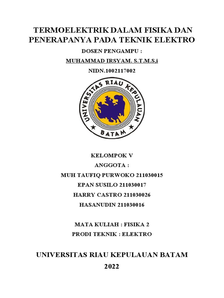 Prinsip dan Sejarah Termoelektrik | PDF | Seni | Sains & Matematika