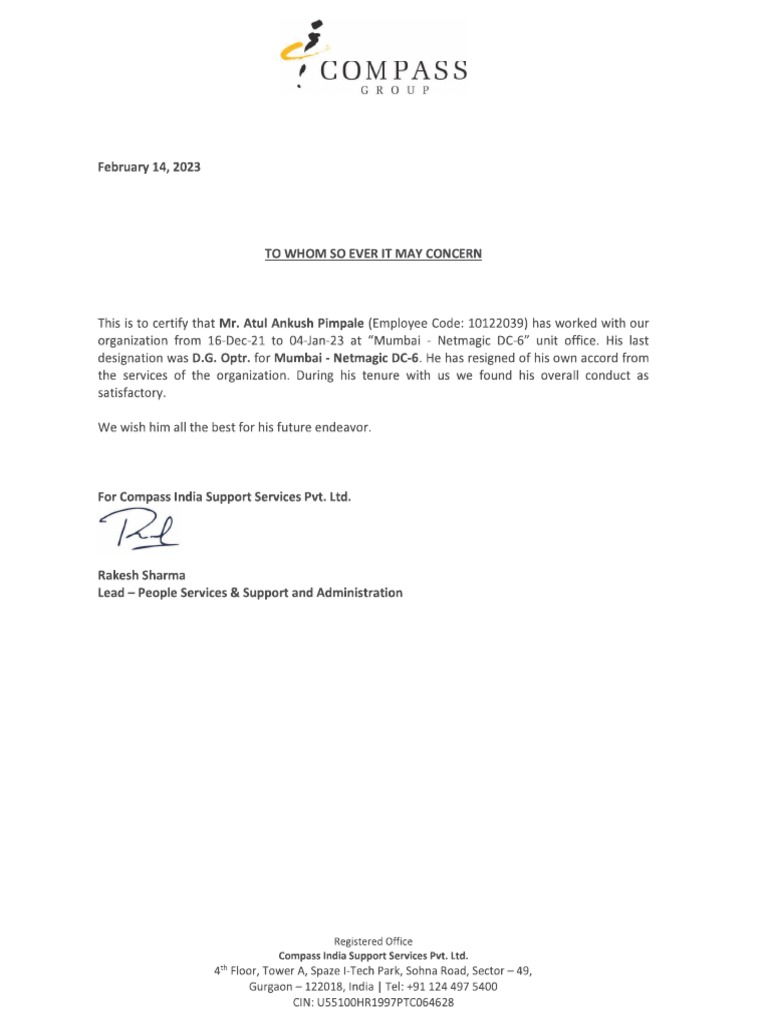Experience Letter | PDF