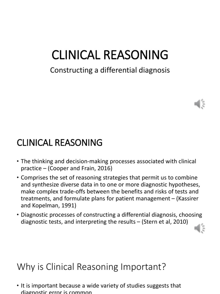 Clinical Reasoning | Download Free PDF | Medical Diagnosis | Sensitivity And Specificity