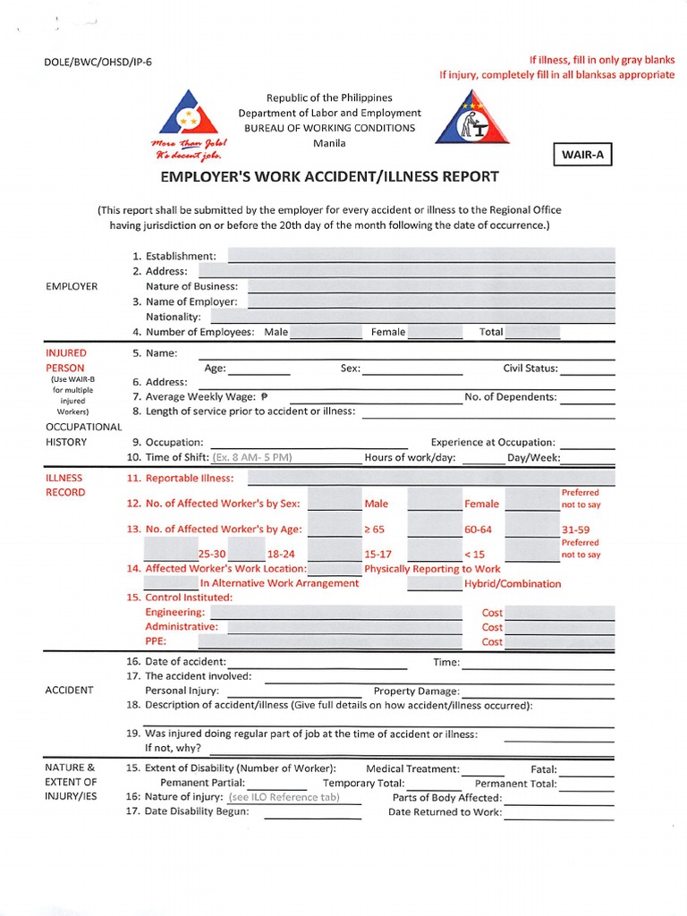 WAIR A and B FORM | PDF
