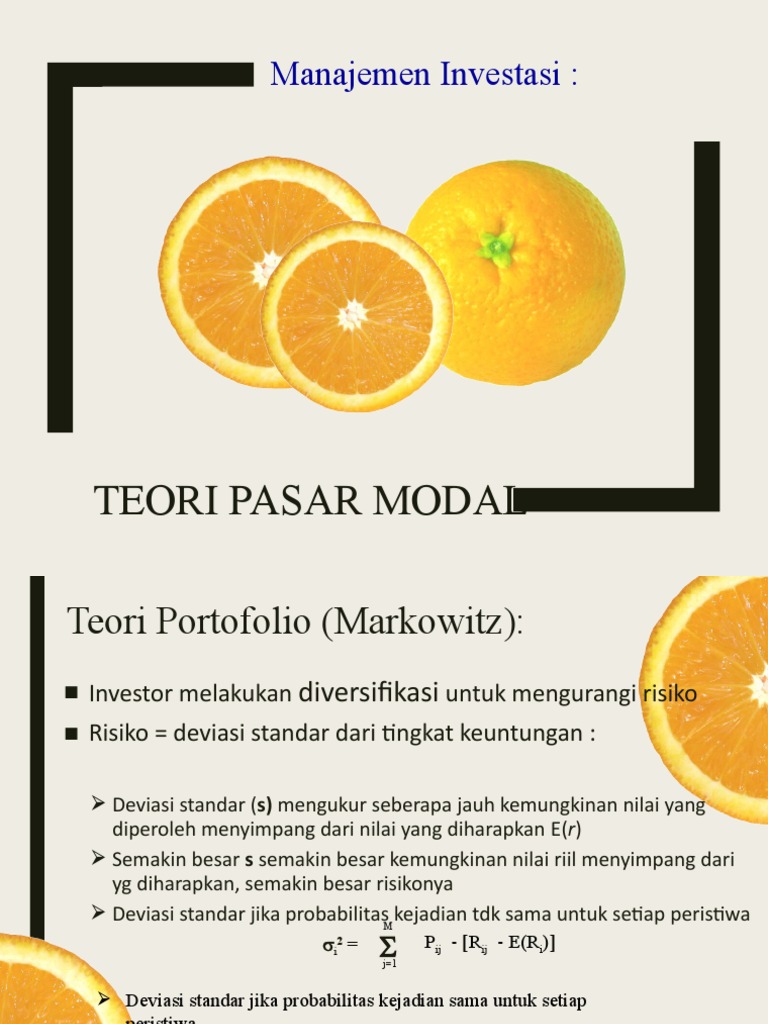 Teori Pasar Modal - Markowitz CAPM APT | PDF