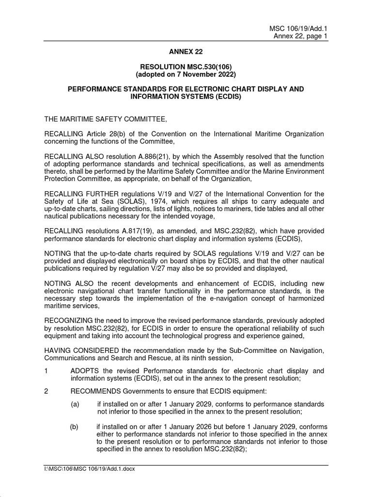 ECDIS Performance Standards Update | PDF | Navigation