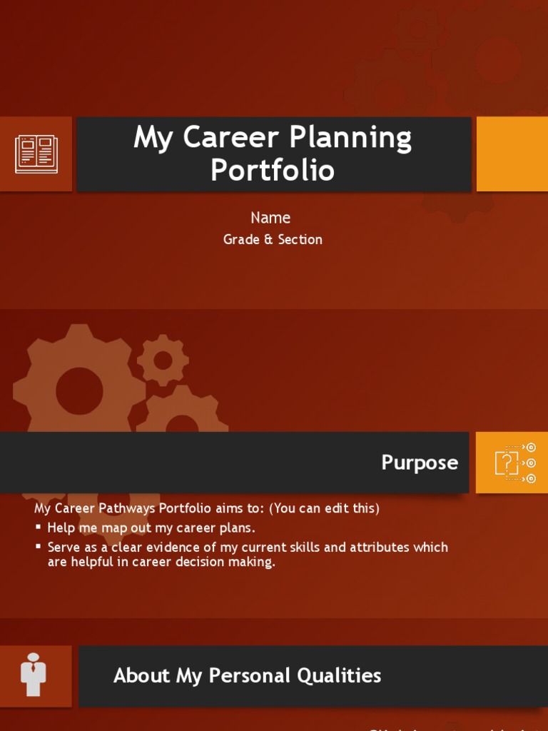 Edhigh School My Career Planning Portfolio Template 1 8 | PDF ...
