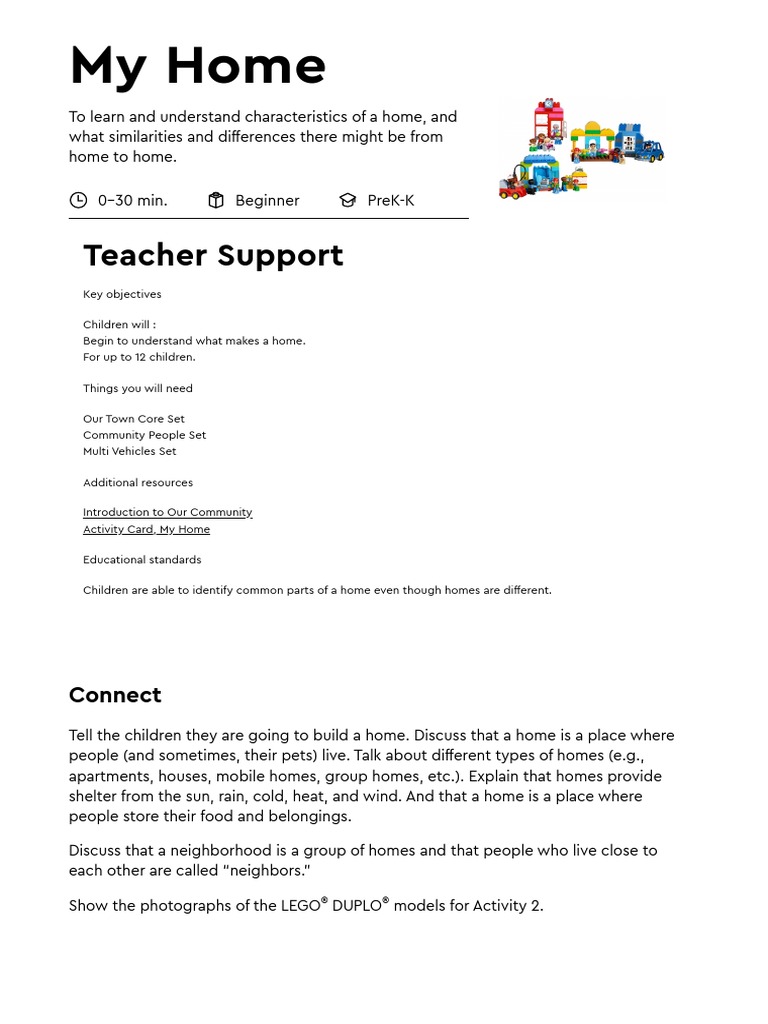 My Home Lesson Plan | PDF