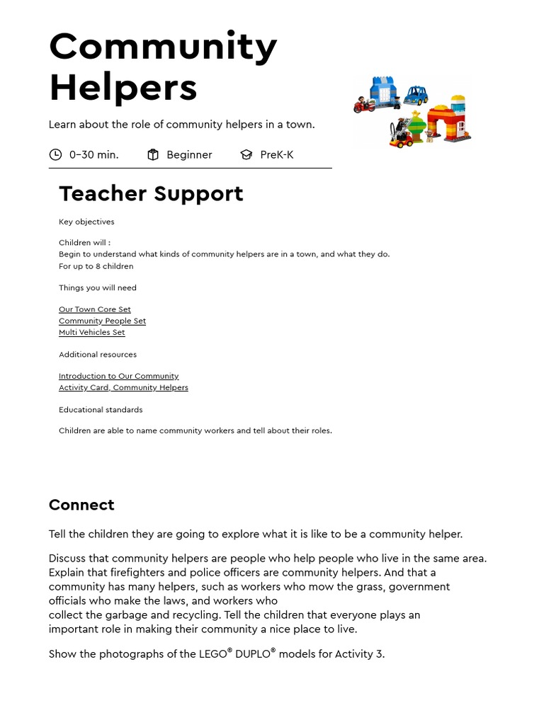 Community Helpers Lesson 3 | PDF