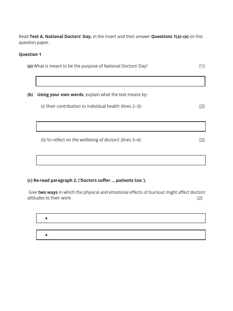 Comprehension Question | PDF