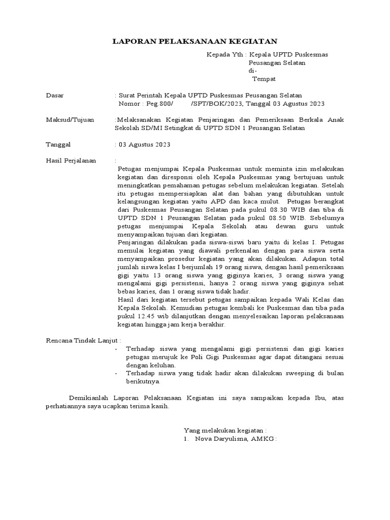 LPD UKS Agustus 2023 | PDF