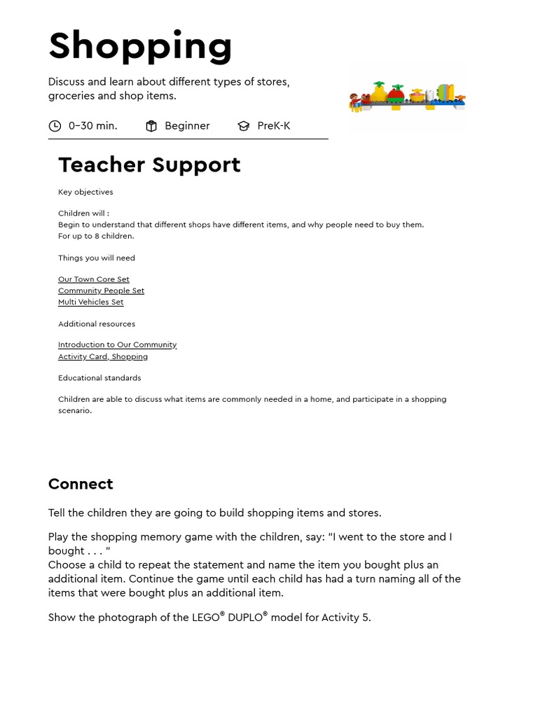 Shopping Lesson Plan | PDF Shopping Lesson Plan | PDF