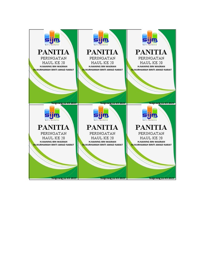 Id Card Panitia Haul | PDF