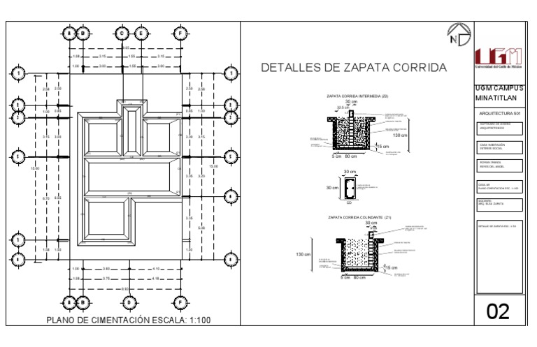 Planos de Zapata Corrida Colindante | PDF