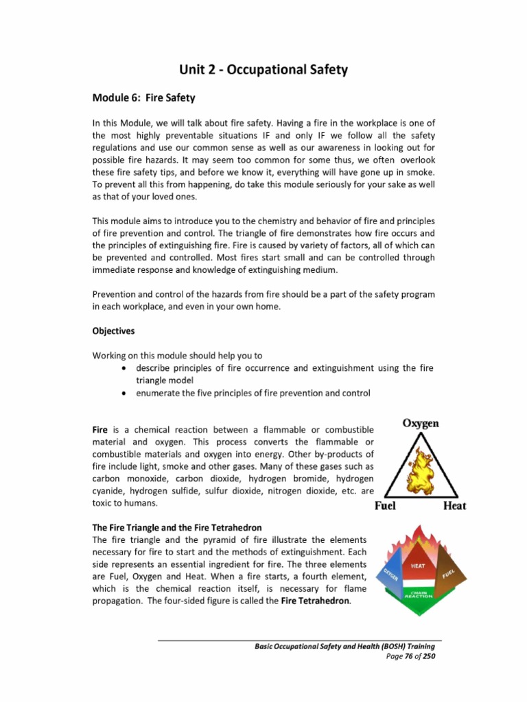 BOSH Module 6 Fire Safety | PDF