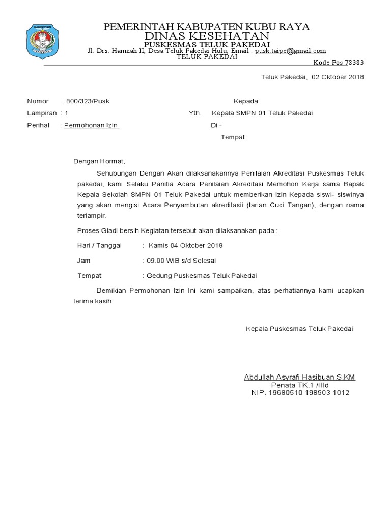 Surat Izin Sekolah | PDF