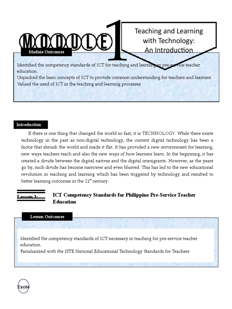 Module 1 Teaching and Learning With Technology An Introduction 2 | PDF | Educational Technology ...