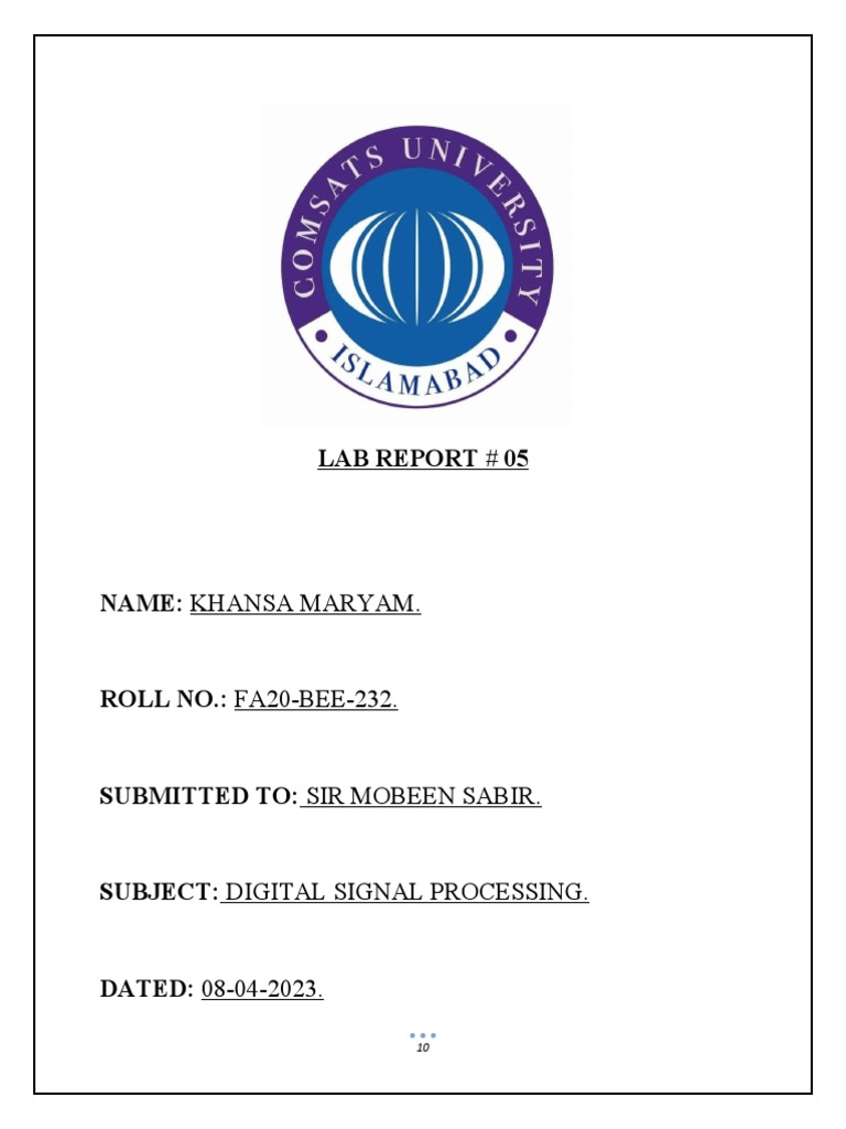Lab Report 5 DSP | PDF | Discrete Fourier Transform | Convolution