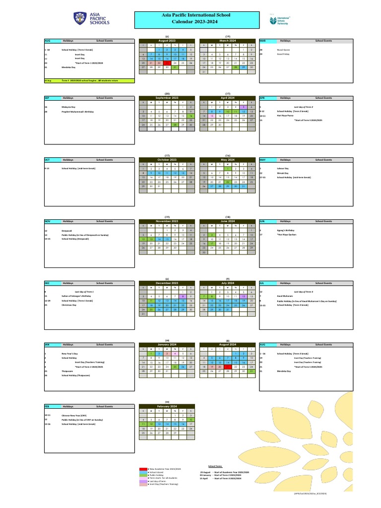 APIS Calendar 2023 2024 As at 10 February 2023 | PDF | Observances