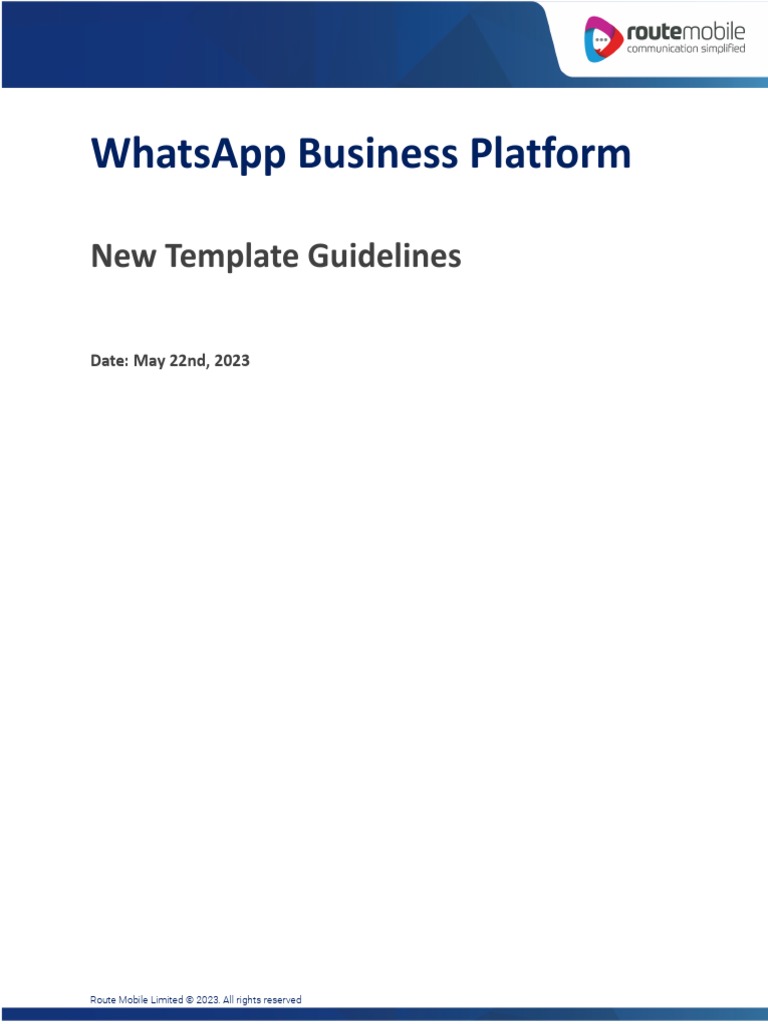 WhatsApp Template Guidelines | PDF | Authentication