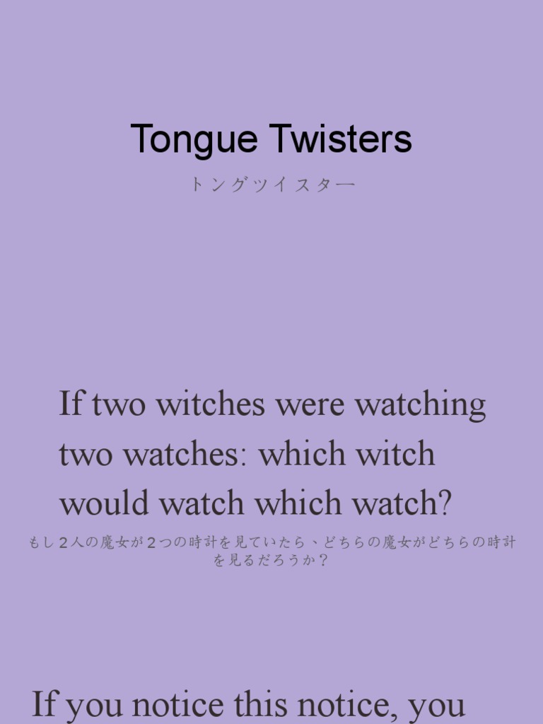 Tongue Twister and Riddles | PDF