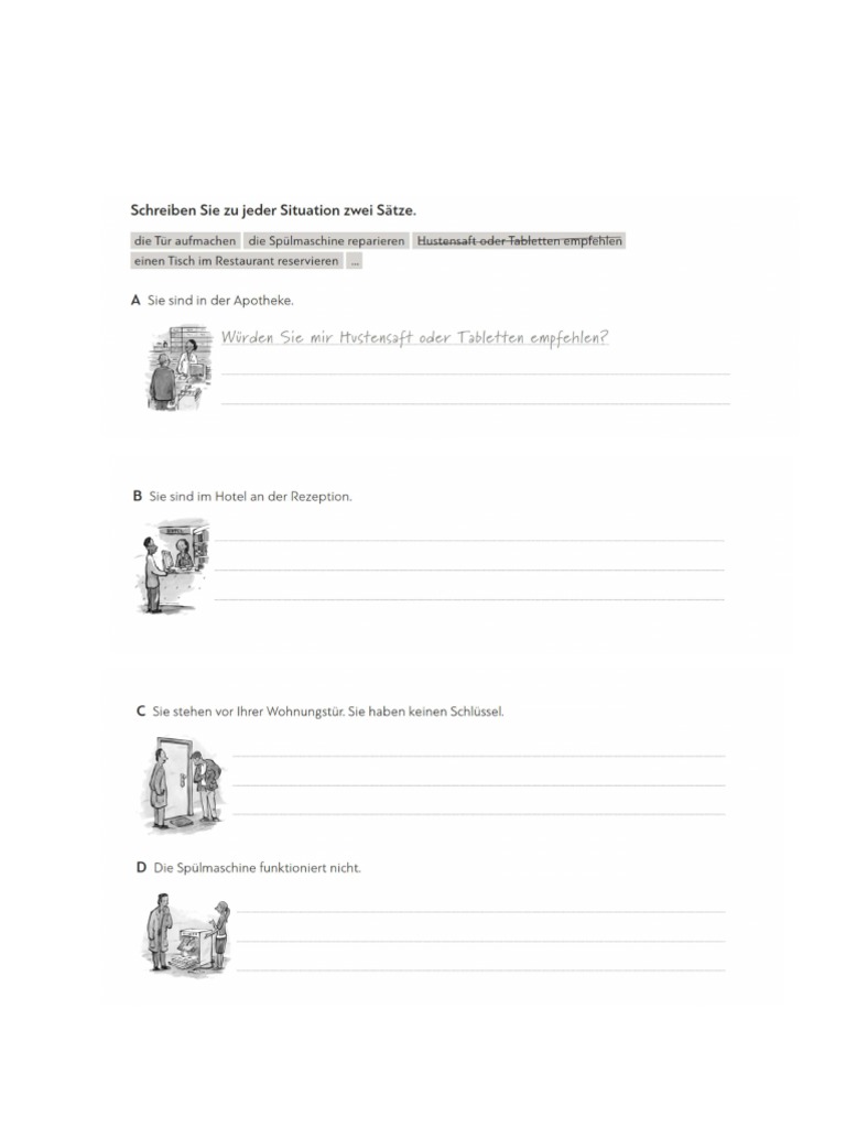 Höfliche Aufforderung Konjunktiv II | PDF