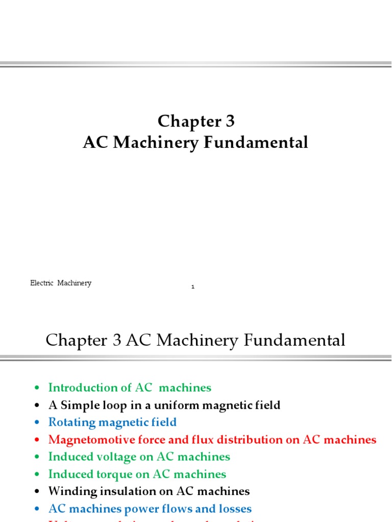 Chapter 3 - Electric Machines | PDF | Electric Motor | Electromagnetic Induction