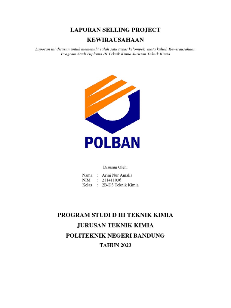 LAPORAN SELLING PROJECT-Arini Nur Amalia | PDF