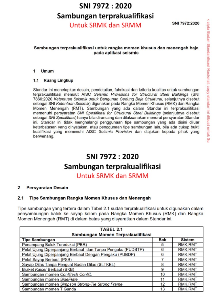 Sambungan Terprakualifikasi SRMK/MM | PDF