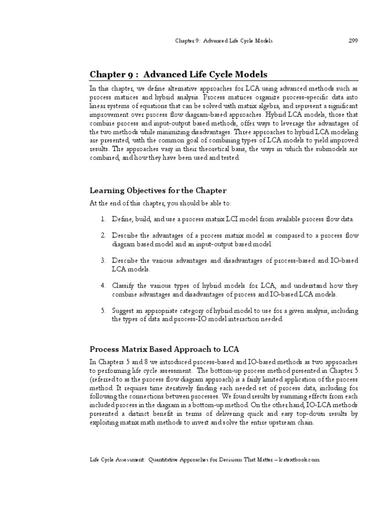 LCA Book - Chapter 9 (Advanced LCA Models) | PDF | Life Cycle ...