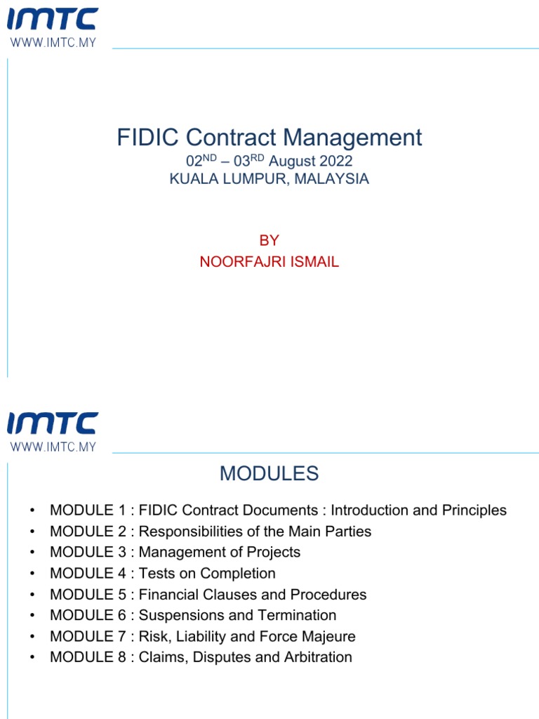 FIDIC Contract Management Guide | PDF | Mediation | Alternative Dispute Resolution