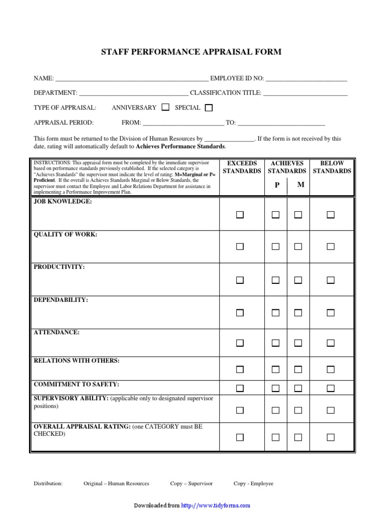 Staff Performance Appraisal Form | PDF | Performance Appraisal | Employment