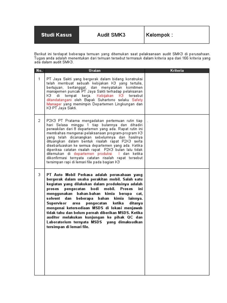 Studi Kasus Audit Internal - RS | PDF
