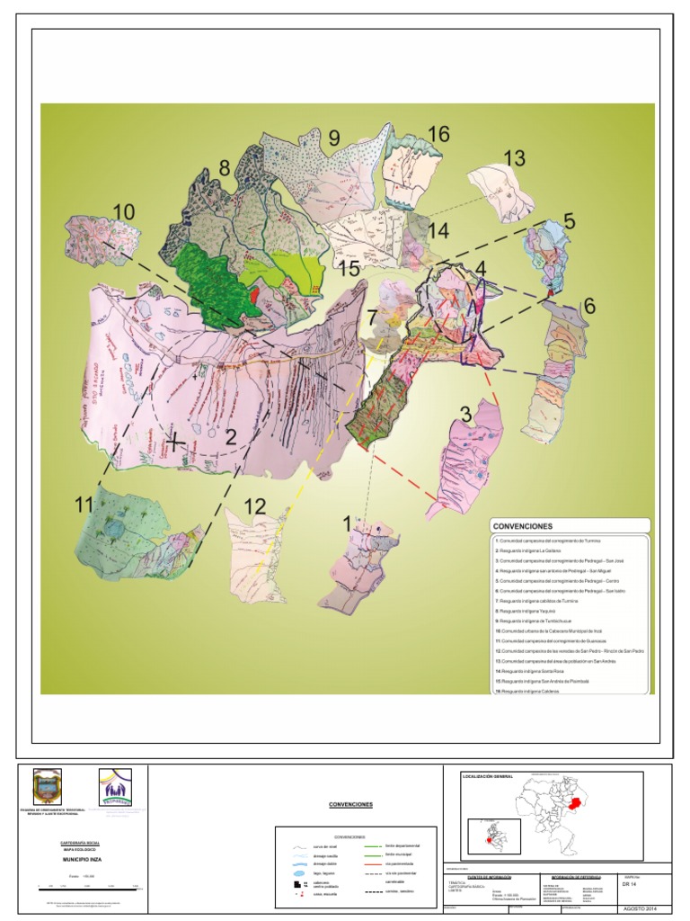 Mapa Político de Inza, Cauca | PDF | Geofísica | Geografía