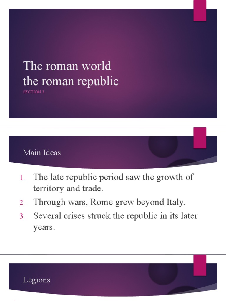 The Roman World Section 3 | PDF | Ancient Rome | Roman Republic