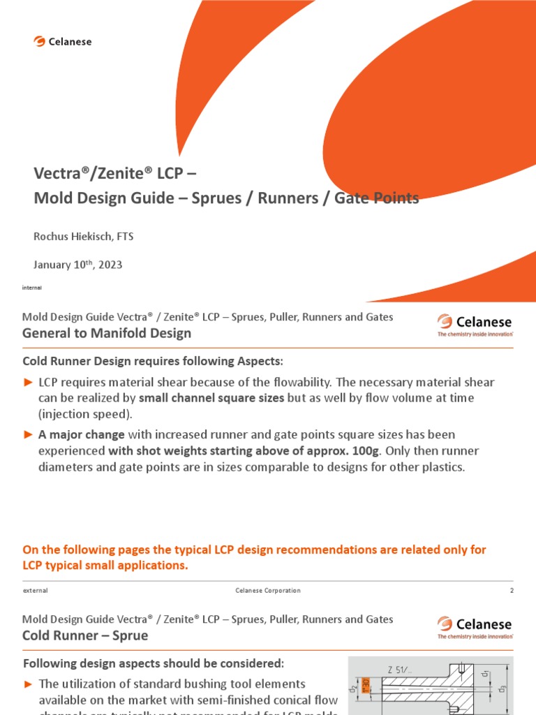 CEL - Vectra-Zenite Mold Design Guide - Sprue-Runner-Gate | PDF | Manufactured Goods | Materials