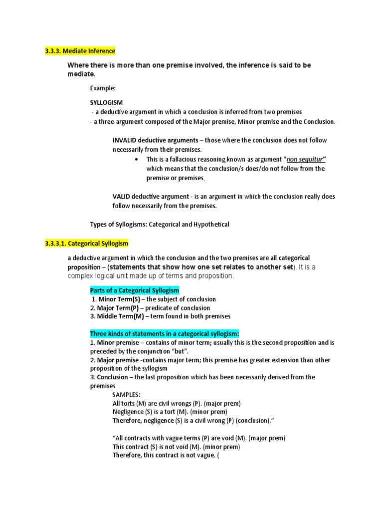 Logic - MEDIATE INFERENCE | PDF | Logical Expressions | Syntax (Logic)